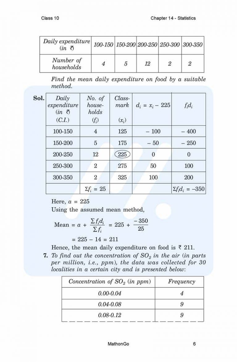 NCERT Solutions for Class 10 Maths Chapter 14 – Statistics – MathonGo