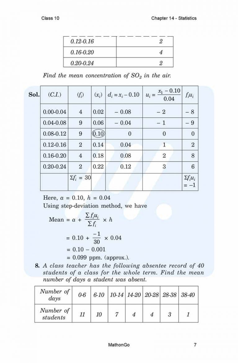 NCERT Solutions for Class 10 Maths Chapter 14 – Statistics – MathonGo