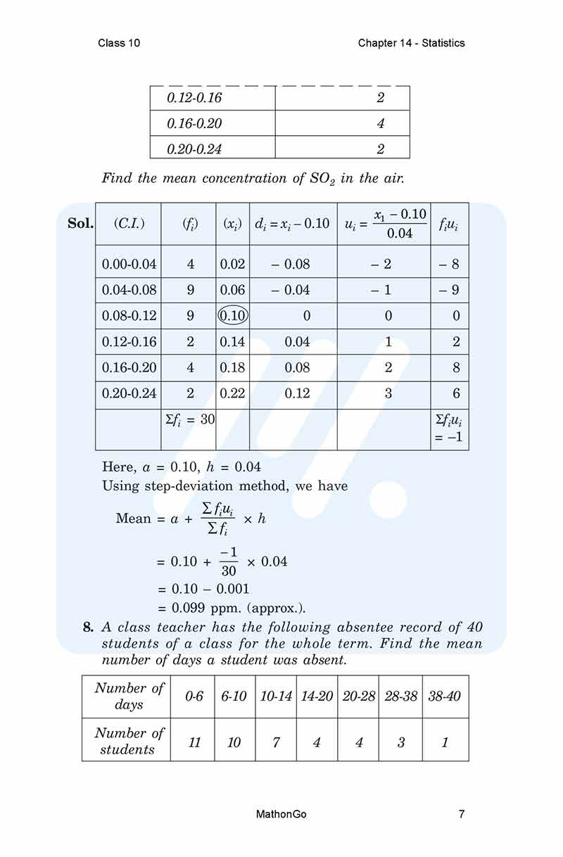 NCERT Solutions for Class 10 Maths Chapter 14 – Statistics – MathonGo