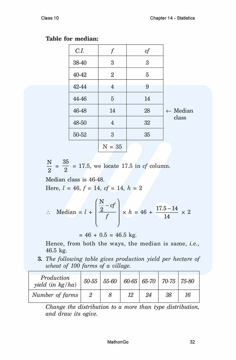 NCERT Solutions for Class 10 Maths Chapter 14 – Statistics – MathonGo