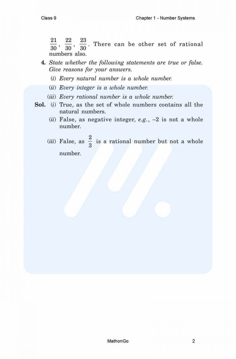 NCERT Solutions for Class 9 Maths Chapter 1 – Number Systems – MathonGo