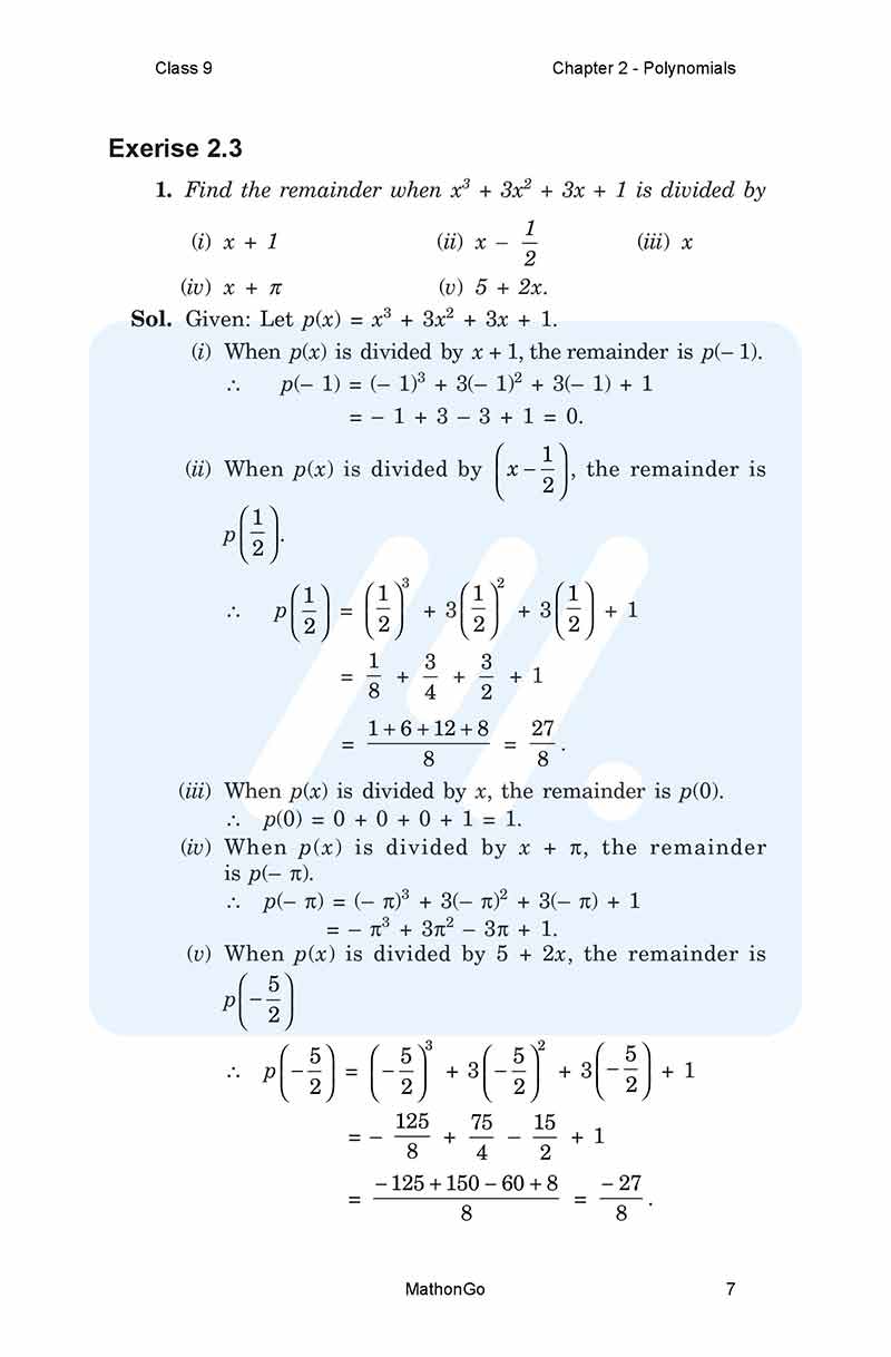 NCERT Solutions For Class 9 Maths Chapter 2 Exercise 2 3 MathonGo