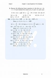 NCERT Solutions for Class 9 Maths Chapter 4 – Linear Equations in Two ...