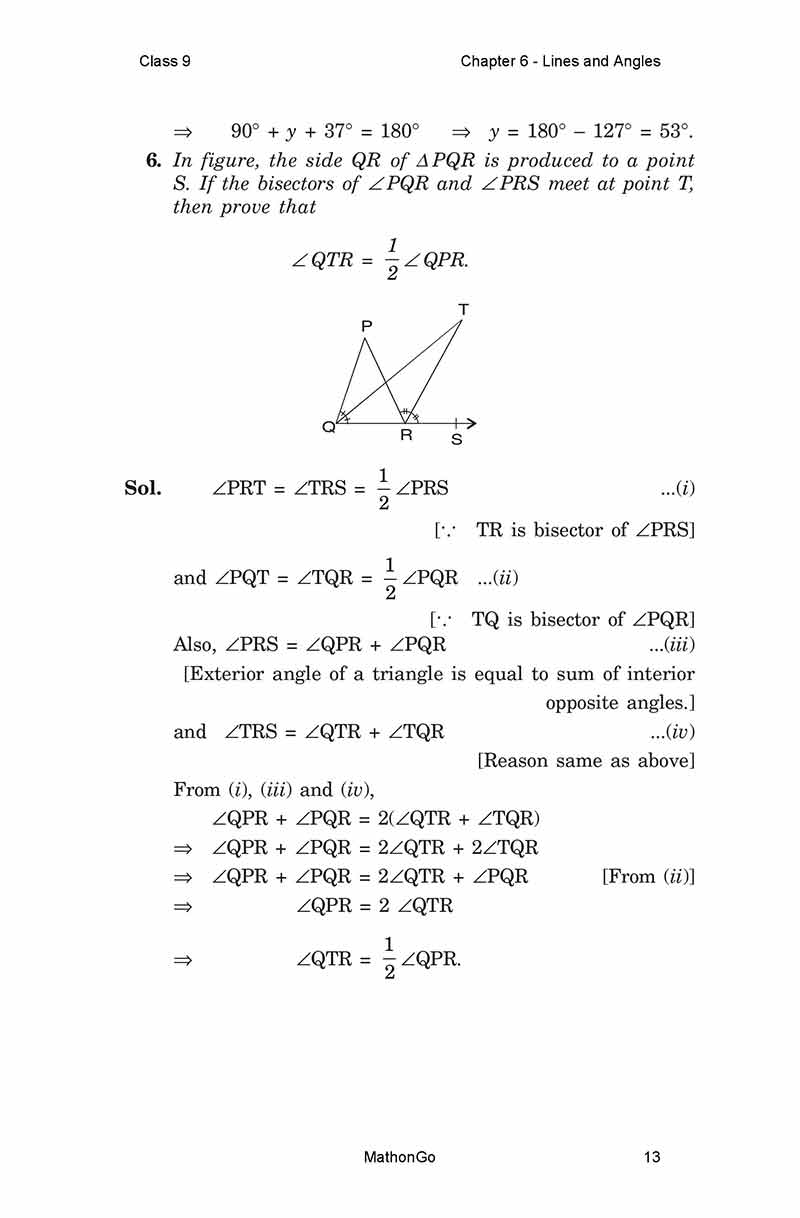 NCERT Solutions for Class 9 Maths Chapter 6 – Lines and Angles – MathonGo