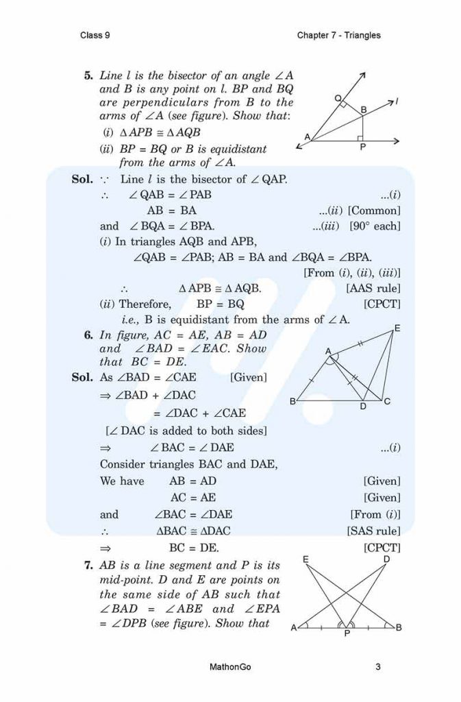 NCERT Solutions For Class 9 Maths Chapter 7 Triangles MathonGo NCERT Solutions For Class 9 Maths Chapter 7 Triangles MathonGo