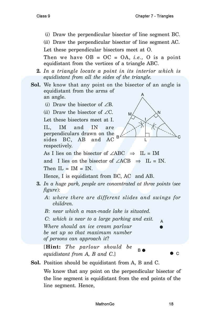 NCERT Solutions for Class 9 Maths Chapter 7 – Triangles – MathonGo