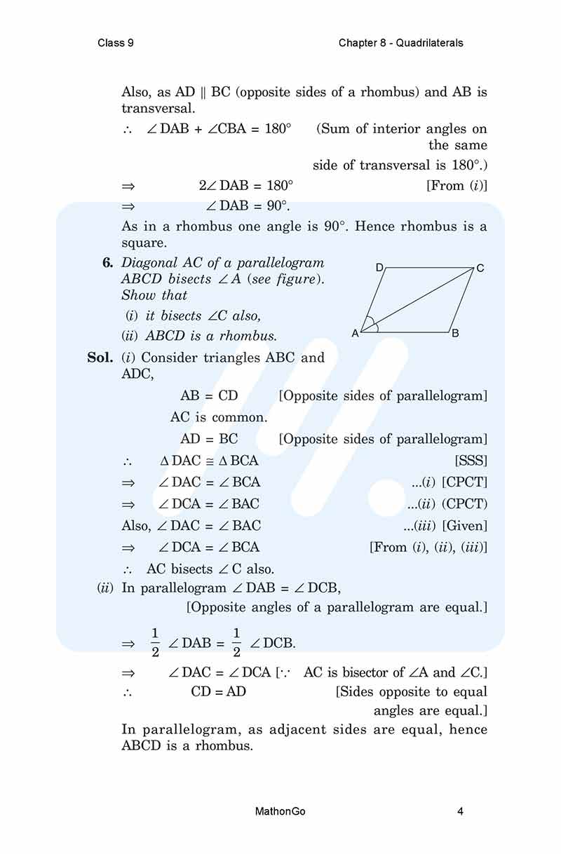 NCERT Solutions for Class 9 Maths Chapter 8 Exercise 8.1 – MathonGo