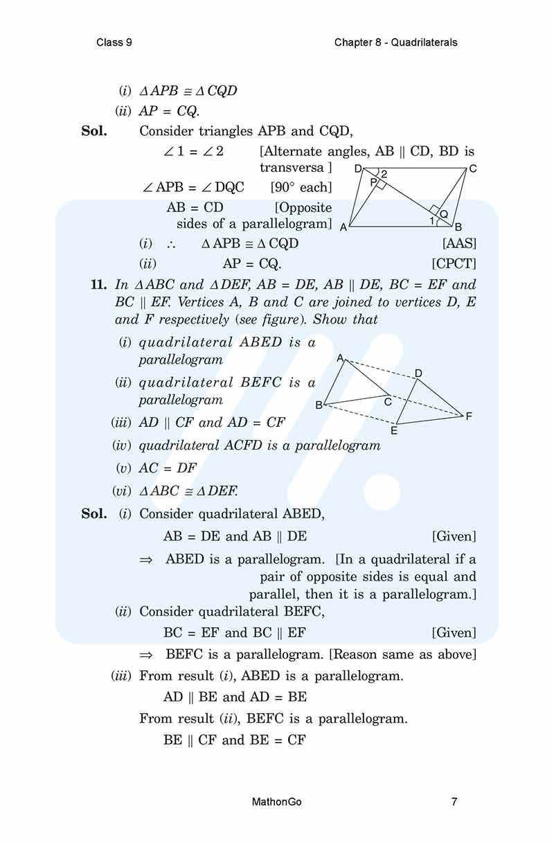 NCERT Solutions for Class 9 Maths Chapter 8 Exercise 8.1 – MathonGo