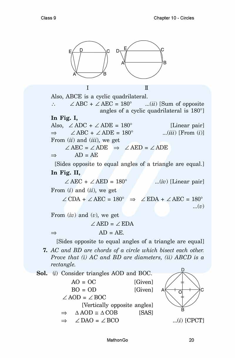 NCERT Solutions for Class 9 Maths Chapter 10 – Circles – MathonGo