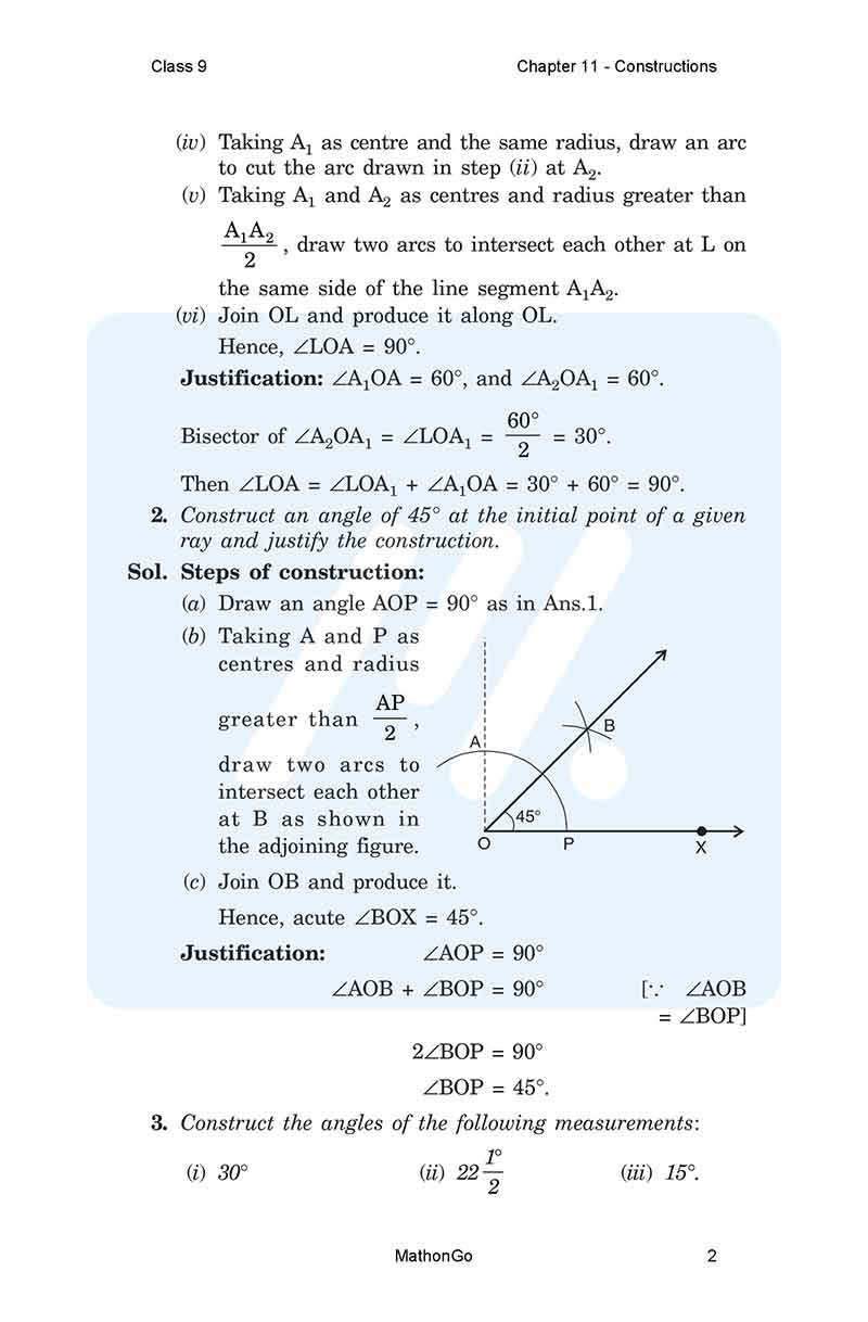 NCERT Solutions for Class 9 Maths Chapter 11 Exercise 11.1 – MathonGo