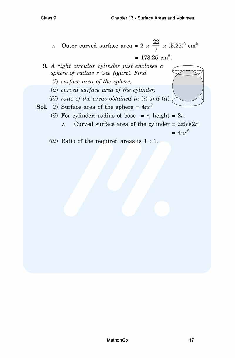 NCERT Solutions for Class 9 Maths Chapter 13 – Surface Areas and ...
