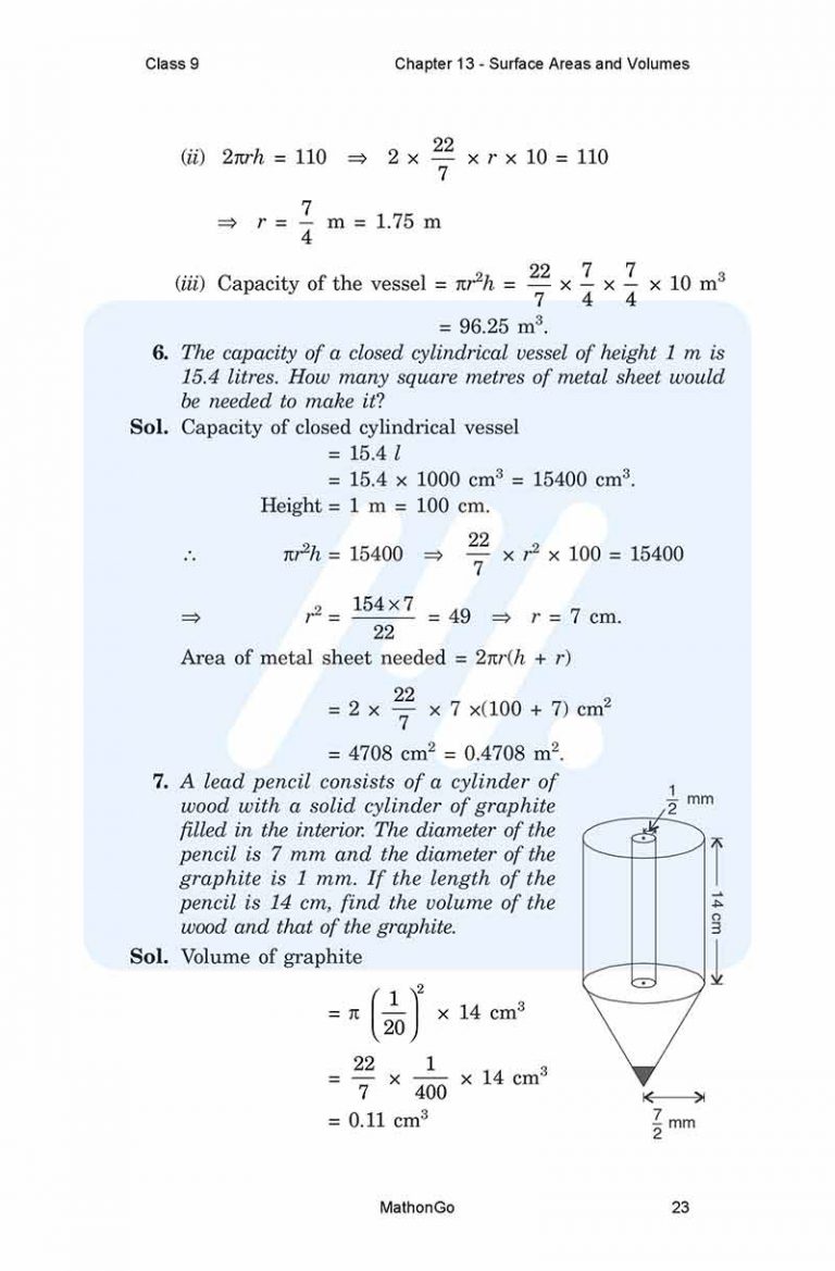 NCERT Solutions for Class 9 Maths Chapter 13 – Surface Areas and ...