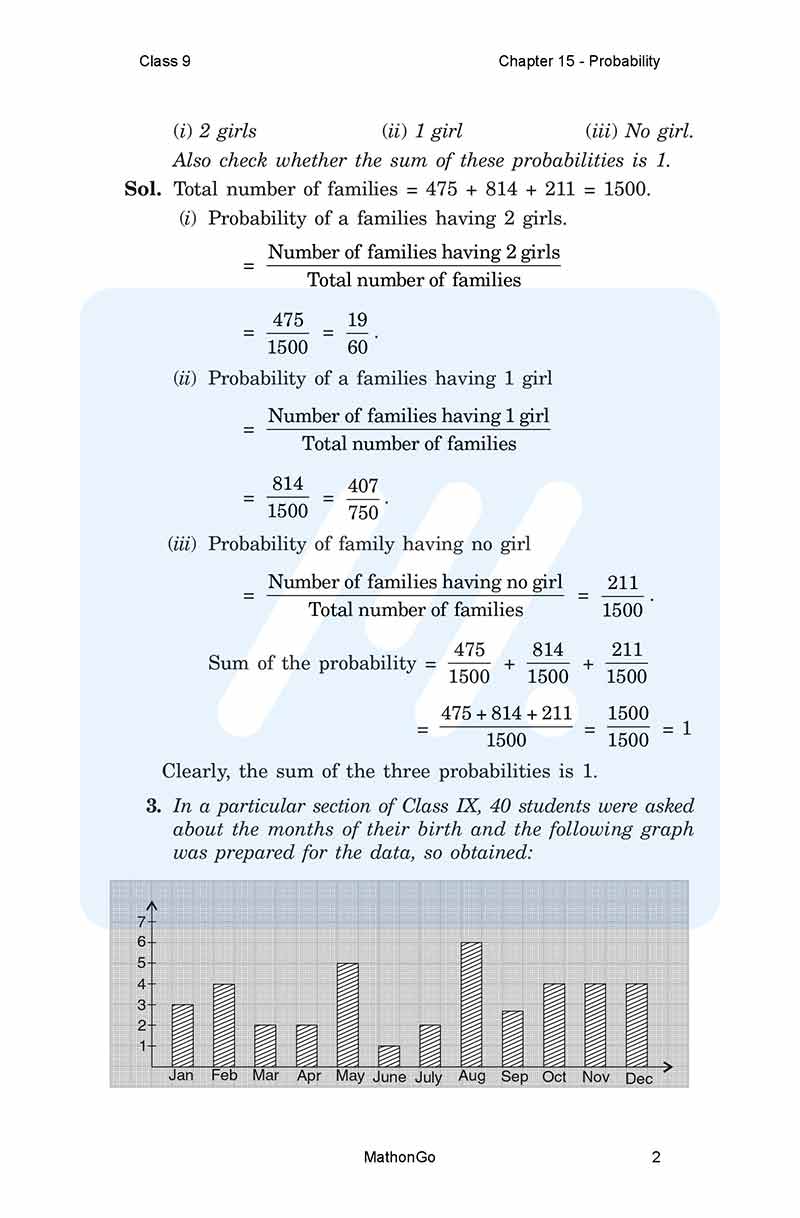 NCERT Solutions for Class 9 Maths Chapter 15 – Probability – MathonGo