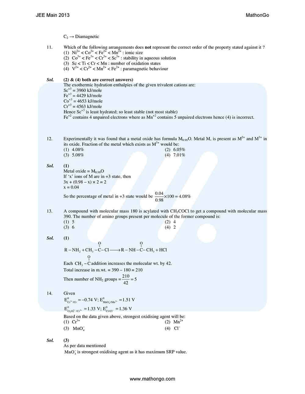 JEE Main 2013 Previous Year Question Paper with Answer Keys – MathonGo