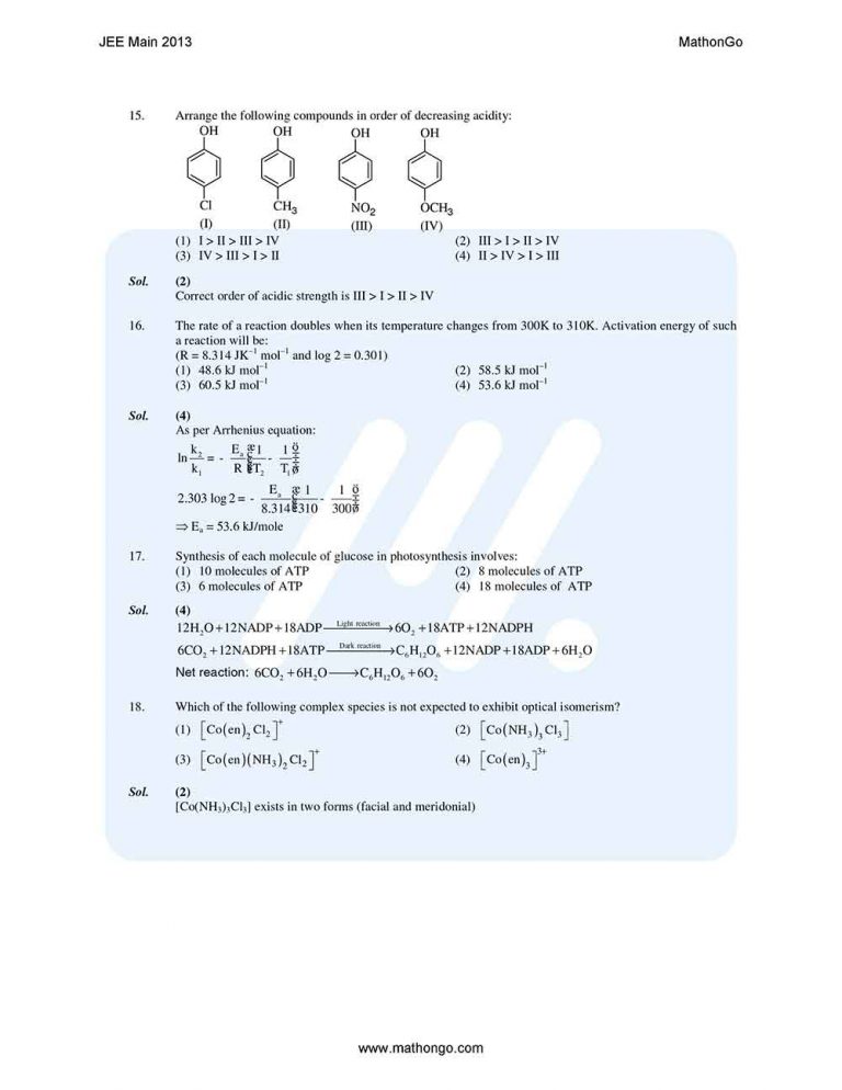 JEE Main 2013 Previous Year Question Paper with Answer Keys – MathonGo