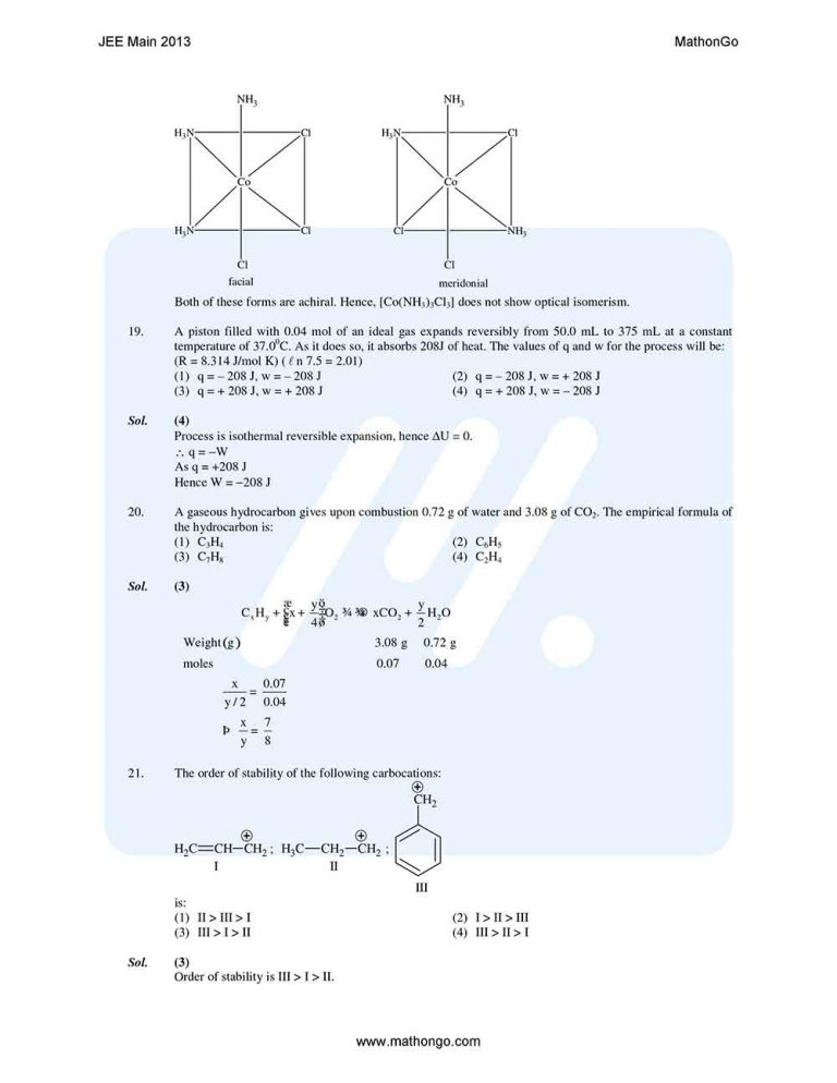 JEE Main 2013 Previous Year Question Paper with Answer Keys – MathonGo