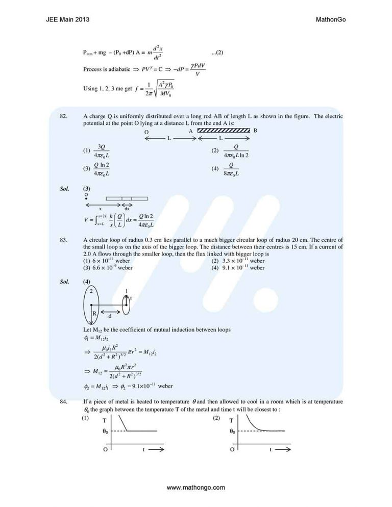 JEE Main 2013 Previous Year Question Paper with Answer Keys – MathonGo