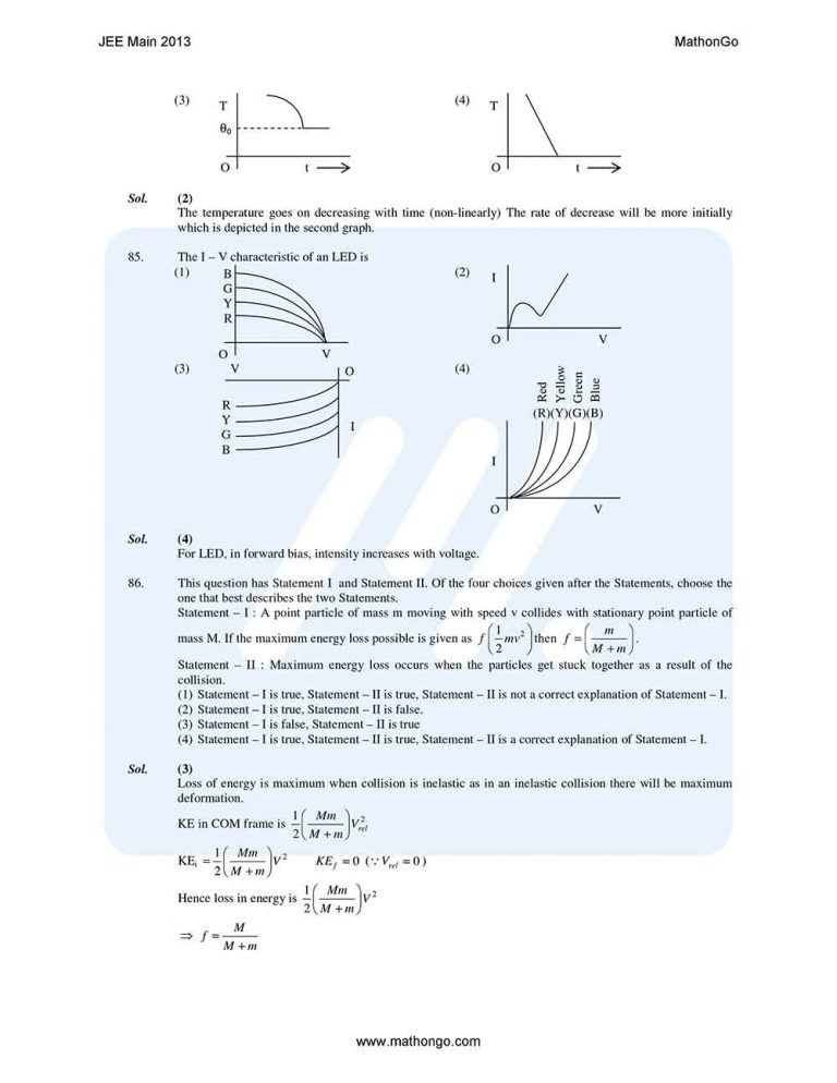 JEE Main 2013 Previous Year Question Paper with Answer Keys – MathonGo
