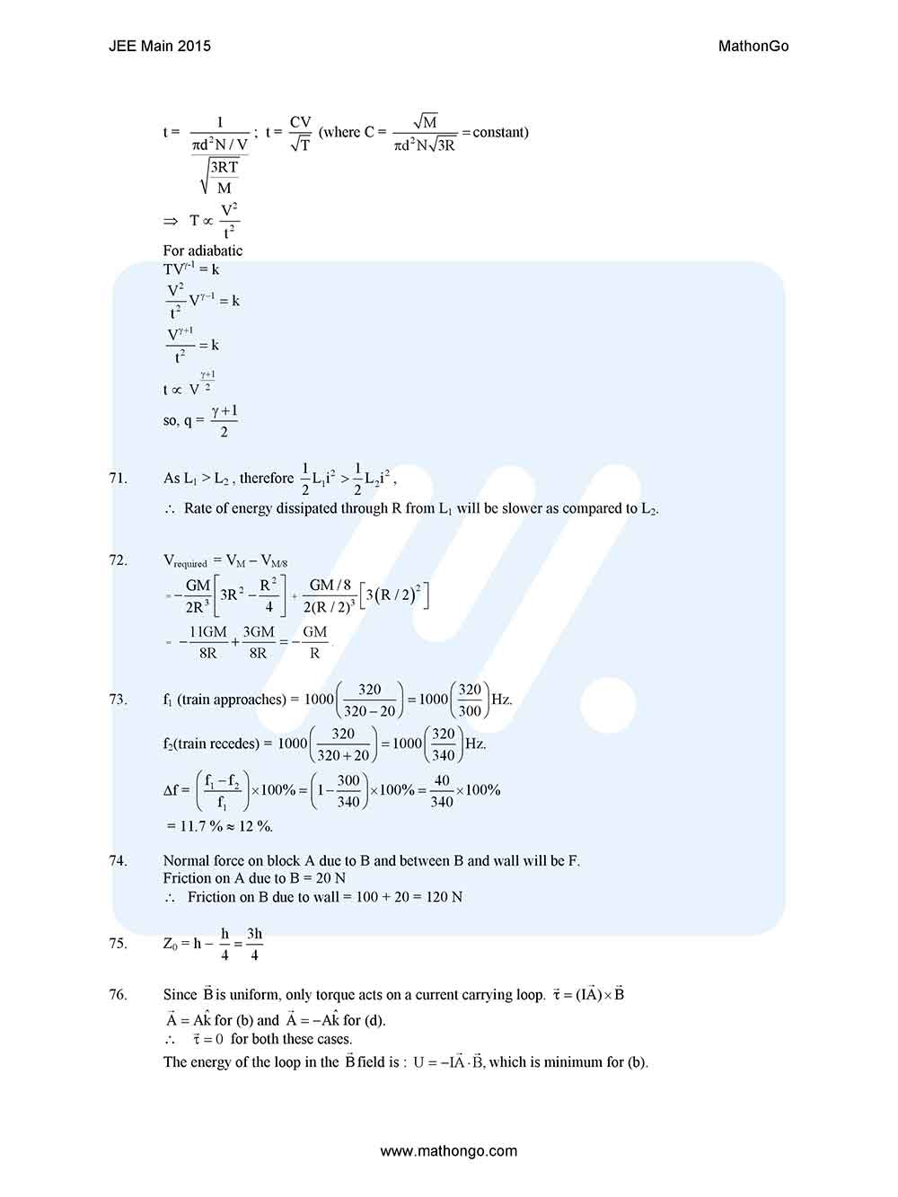 JEE Main 2015 Previous Year Question Paper with Answer Keys – MathonGo