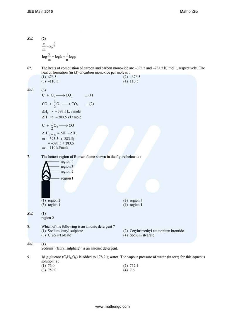 JEE Main 2016 Previous Year Question Paper with Answer Keys – MathonGo