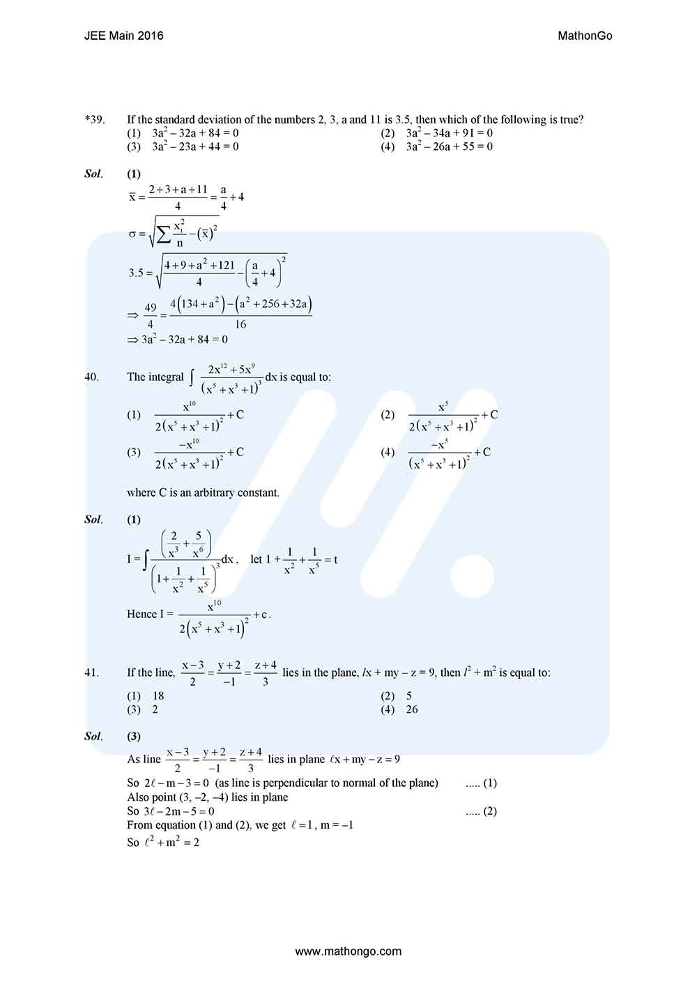 JEE Main 2016 Previous Year Question Paper with Answer Keys – MathonGo