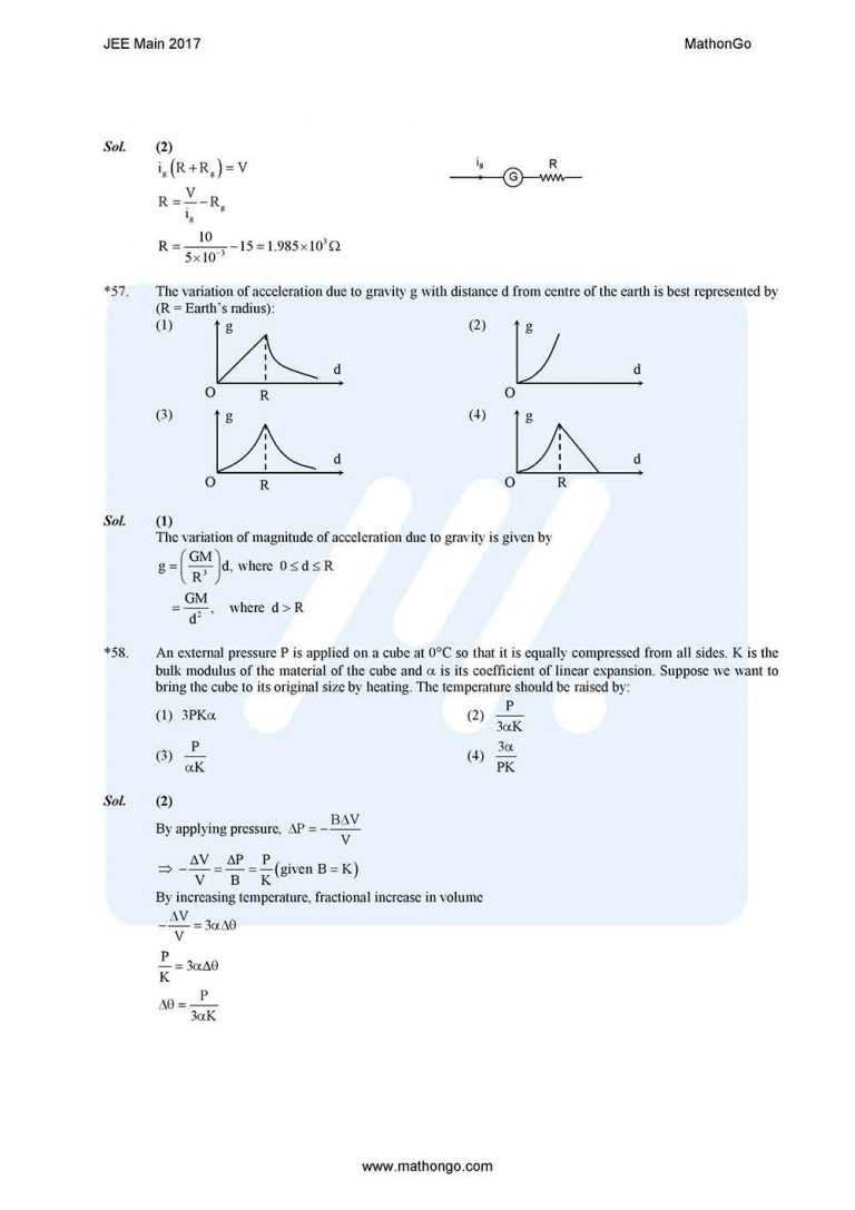 JEE Main 2017 Previous Year Question Paper with Answer Keys – MathonGo