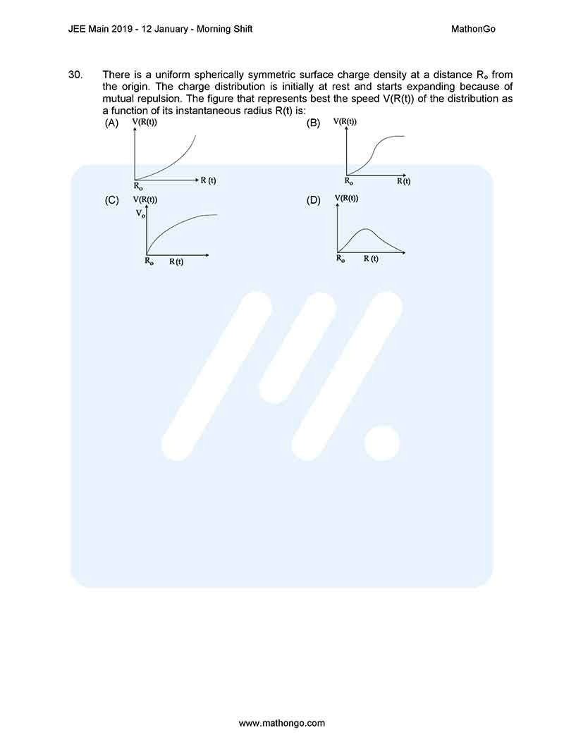 JEE Main 2019 Question Paper with Answer Keys (12th Jan – Morning ...
