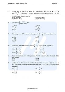 JEE Main 2019 Question Paper with Answer Keys (9th April – Morning ...