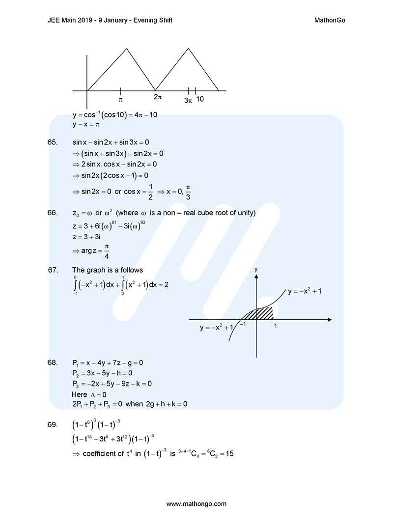 JEE Main 2019 Question Paper with Answer Keys (9th Jan – Evening ...