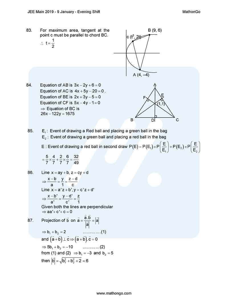 JEE Main 2019 Question Paper with Answer Keys (9th Jan – Evening ...