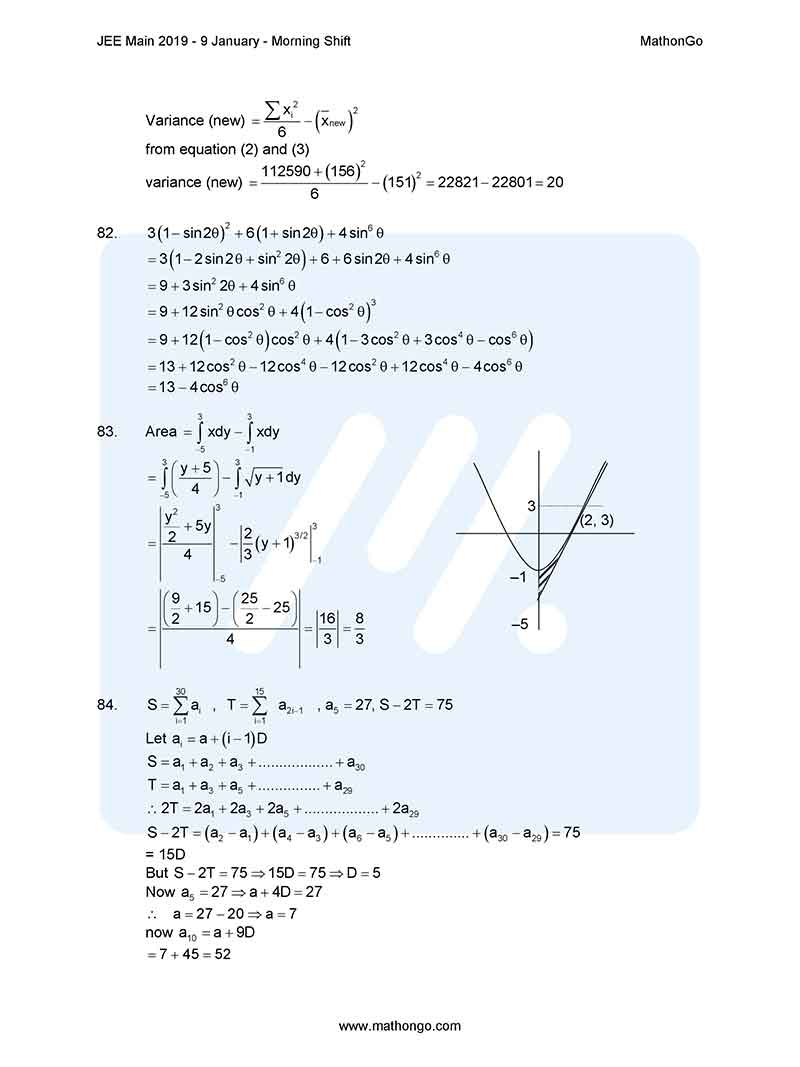 JEE Main 2019 Question Paper with Answer Keys (9th Jan – Morning ...