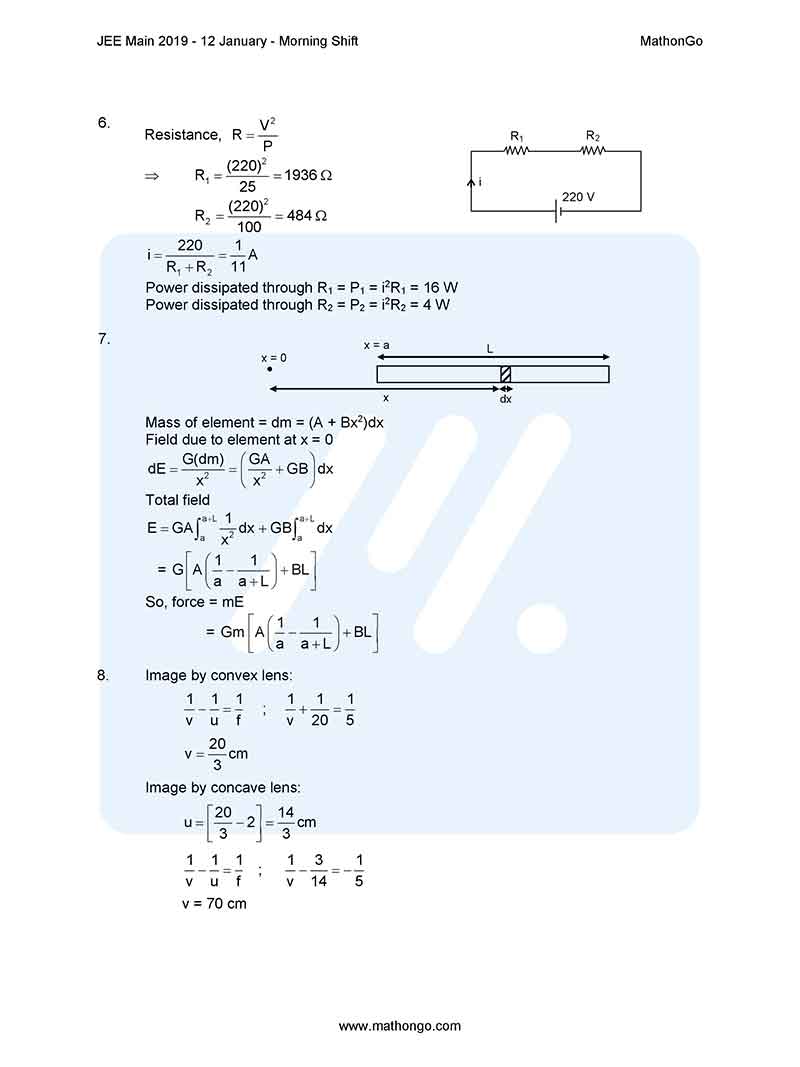 JEE Main 2019 Question Paper with Answer Keys (12th Jan – Morning ...