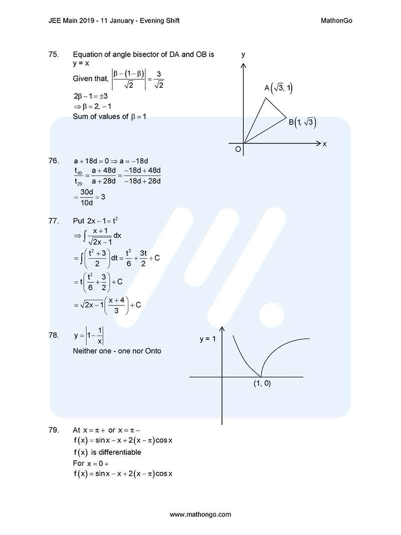 JEE Main 2019 Question Paper with Answer Keys (11th Jan – Evening ...
