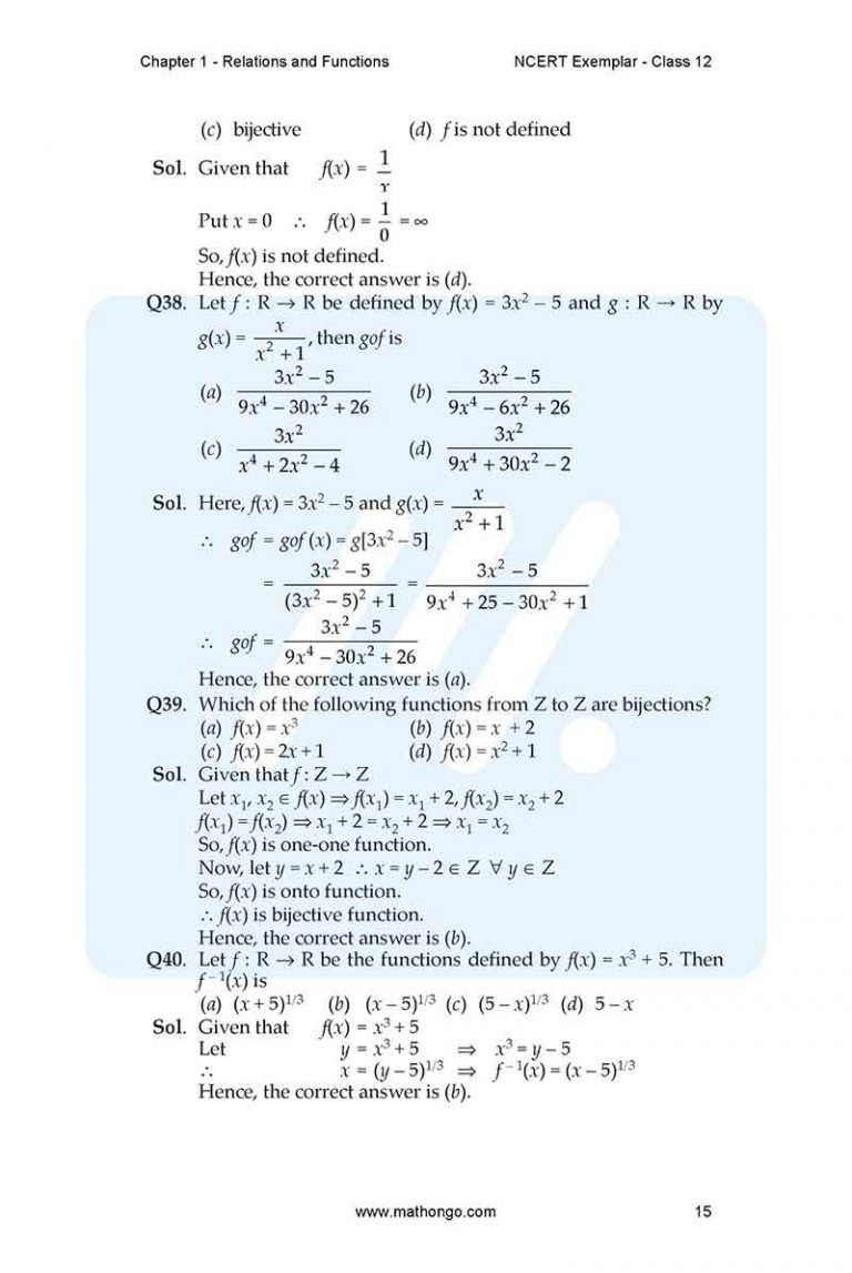NCERT Exemplar for Class 12 Maths Chapter 1 – MathonGo
