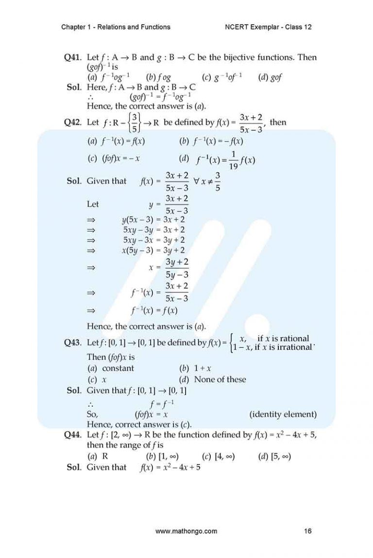 NCERT Exemplar for Class 12 Maths Chapter 1 – MathonGo