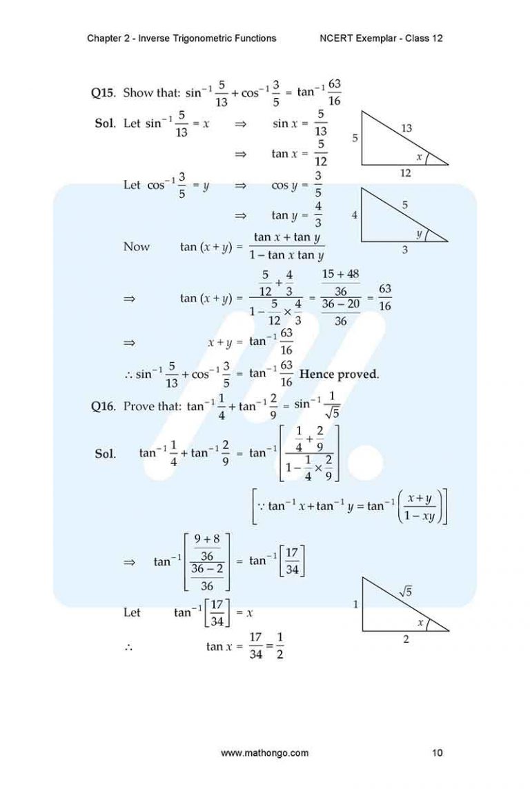 NCERT Exemplar for Class 12 Maths Chapter 2 – MathonGo