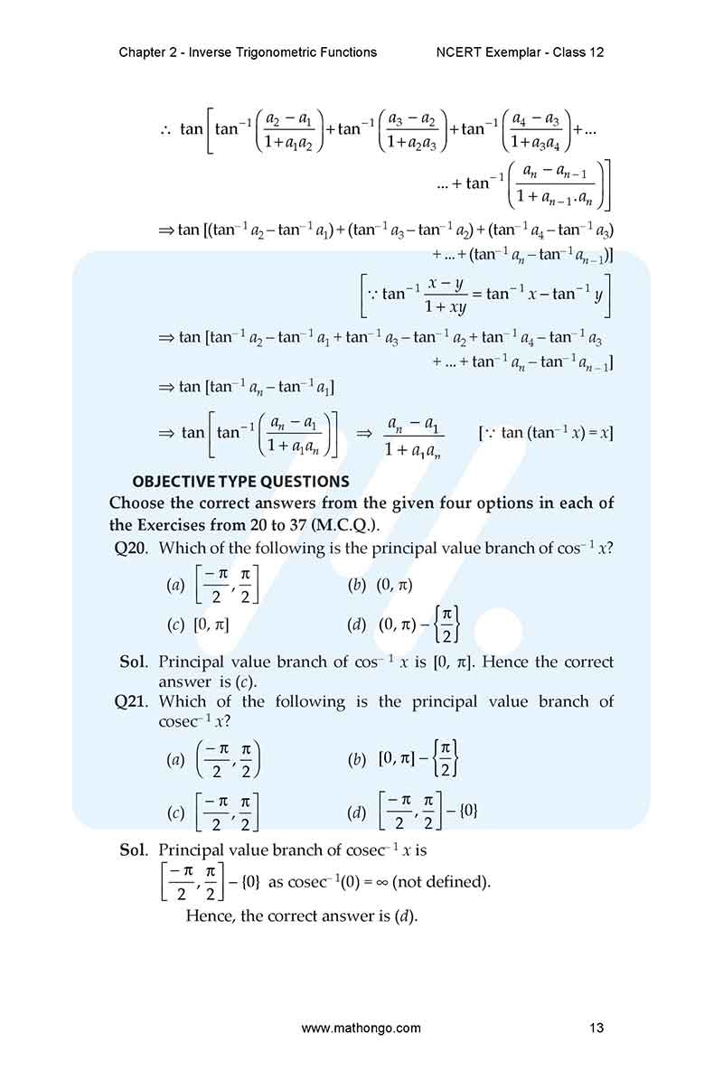 NCERT Exemplar for Class 12 Maths Chapter 2 – MathonGo