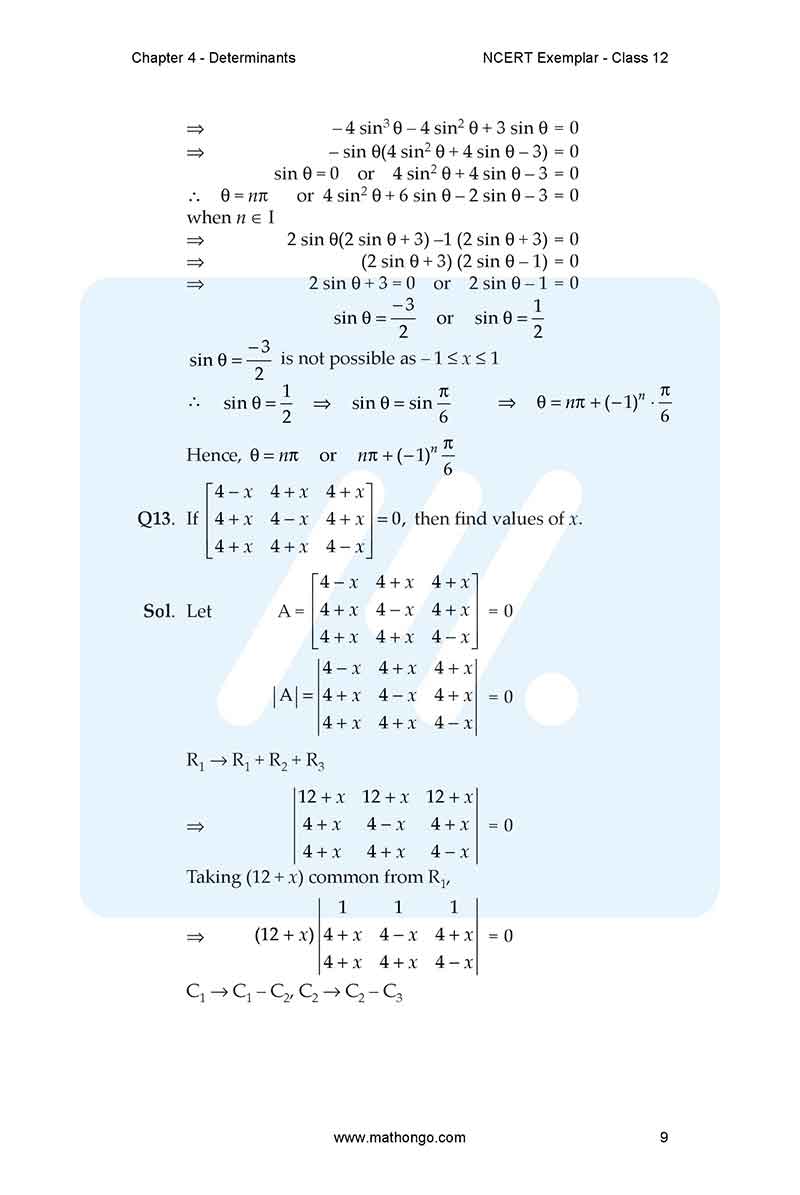 NCERT Exemplar For Class 12 Maths Chapter 4 MathonGo NCERT Exemplar For Class 12 Maths Chapter 4 MathonGo