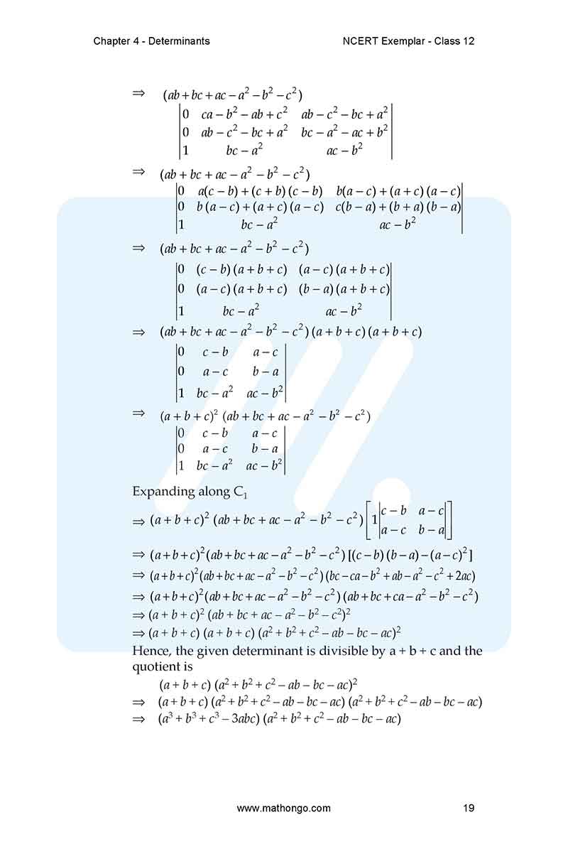 NCERT Exemplar for Class 12 Maths Chapter 4 – MathonGo