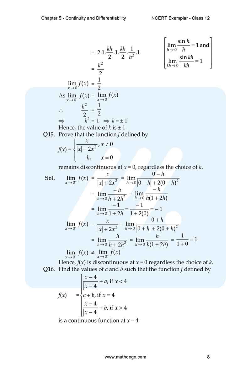 NCERT Exemplar for Class 12 Maths Chapter 5 – MathonGo