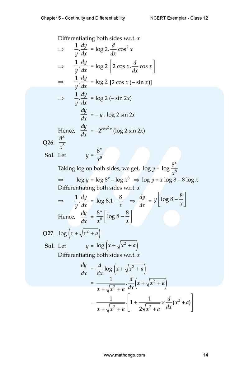NCERT Exemplar for Class 12 Maths Chapter 5 – MathonGo