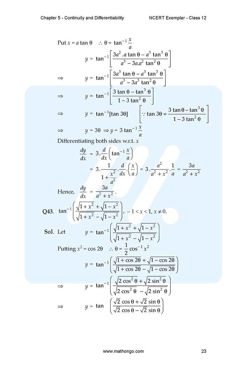 NCERT Exemplar for Class 12 Maths Chapter 5 – MathonGo