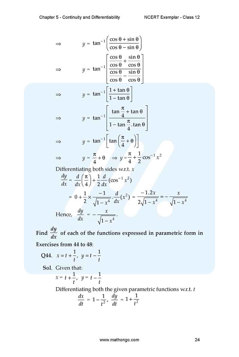 NCERT Exemplar for Class 12 Maths Chapter 5 – MathonGo
