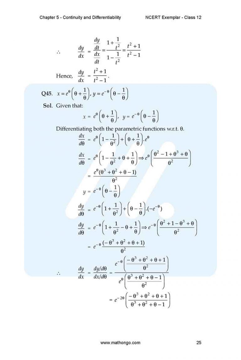 NCERT Exemplar for Class 12 Maths Chapter 5 – MathonGo
