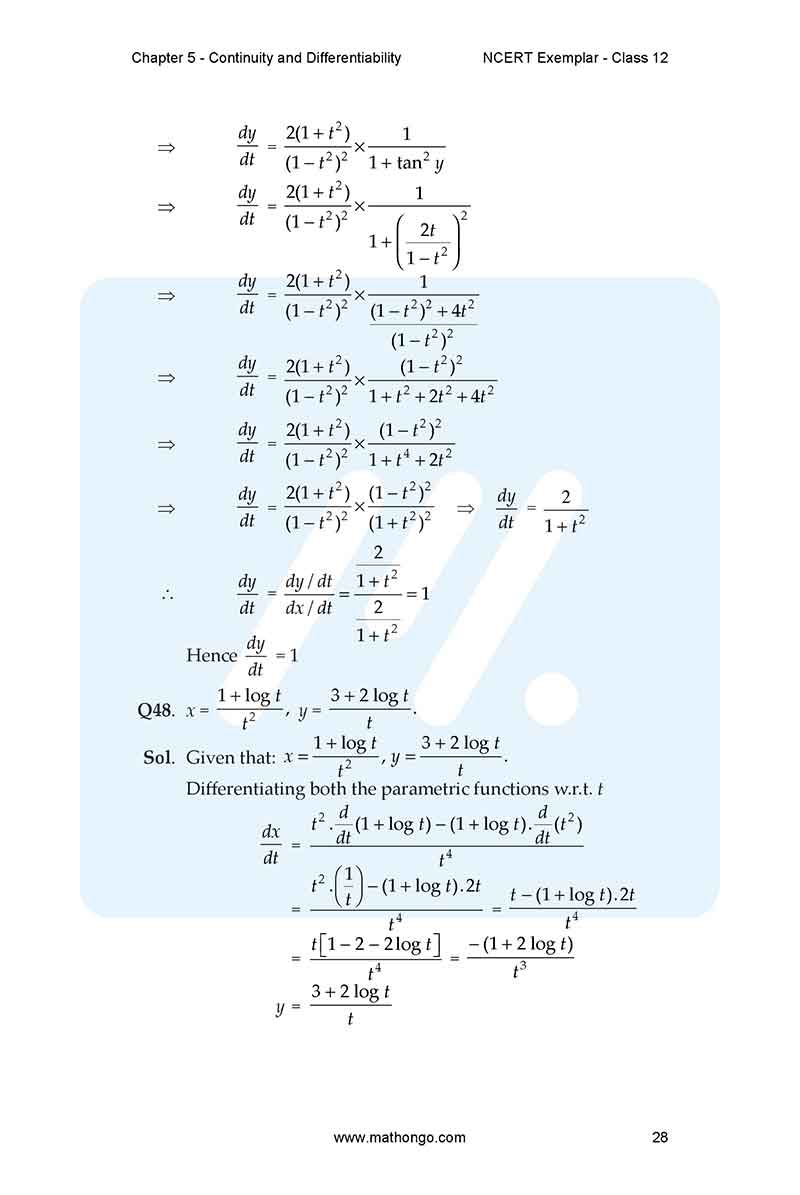 NCERT Exemplar for Class 12 Maths Chapter 5 – MathonGo