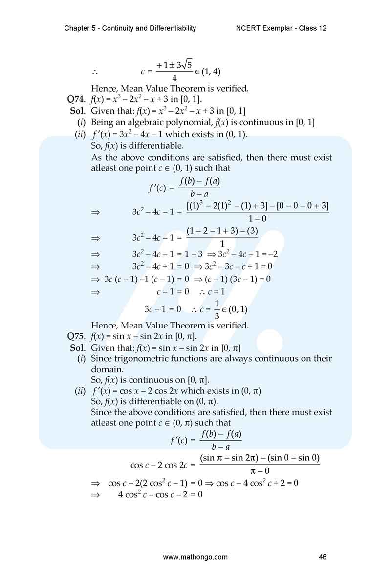 NCERT Exemplar for Class 12 Maths Chapter 5 – MathonGo