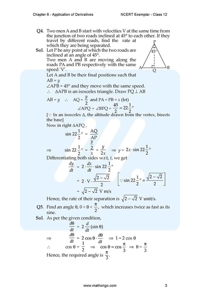 NCERT Exemplar for Class 12 Maths Chapter 6 – MathonGo