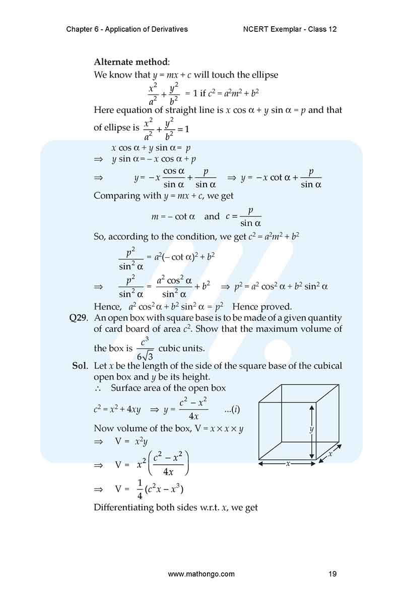 NCERT Exemplar for Class 12 Maths Chapter 6 – MathonGo