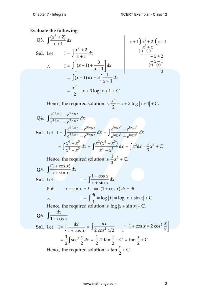 NCERT Exemplar for Class 12 Maths Chapter 7 – MathonGo