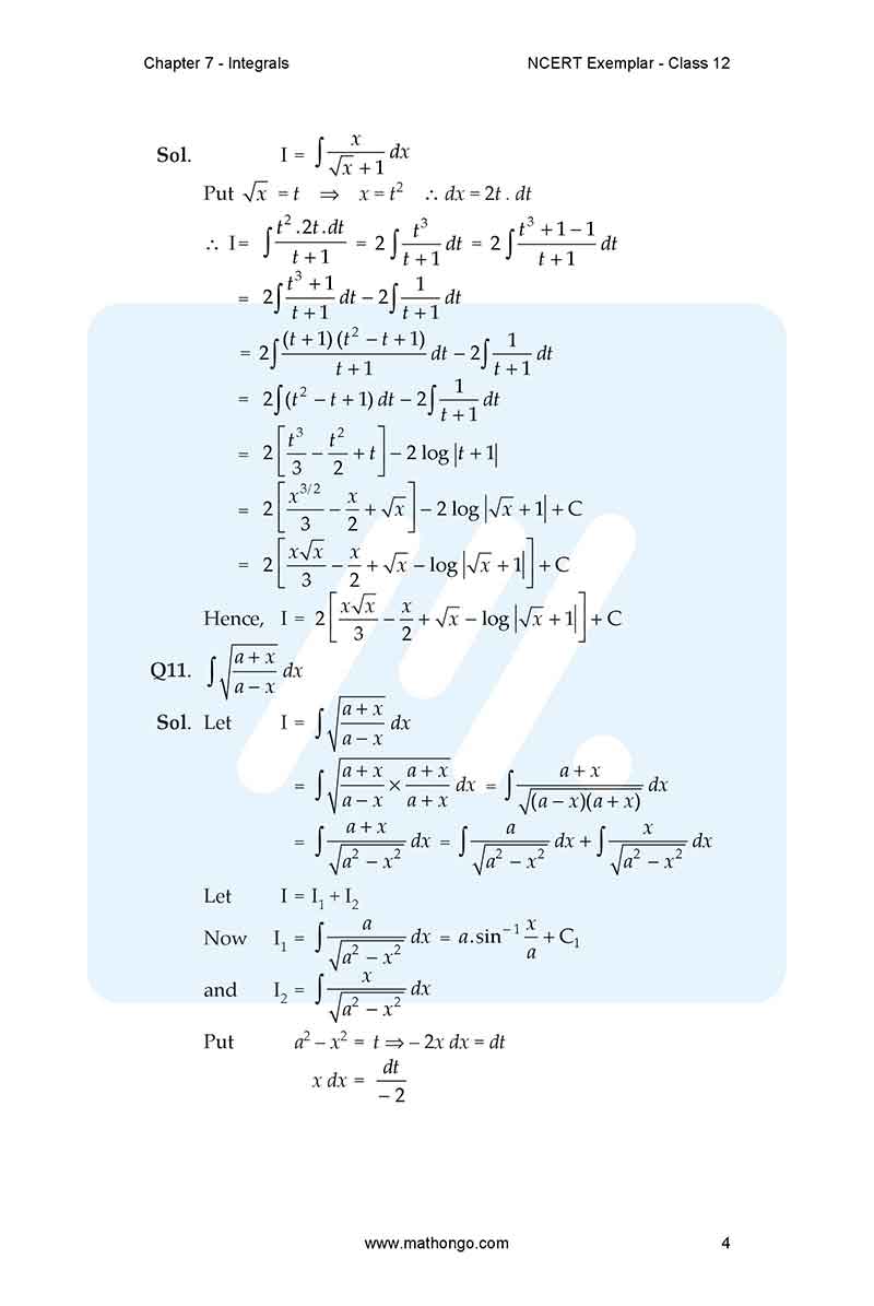 NCERT Exemplar for Class 12 Maths Chapter 7 – MathonGo
